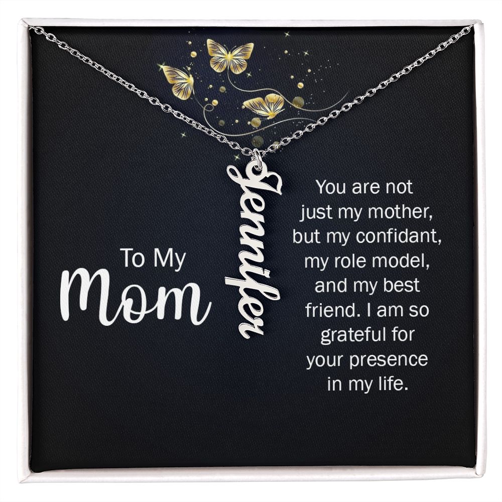 Mom - Vertical Name Necklace